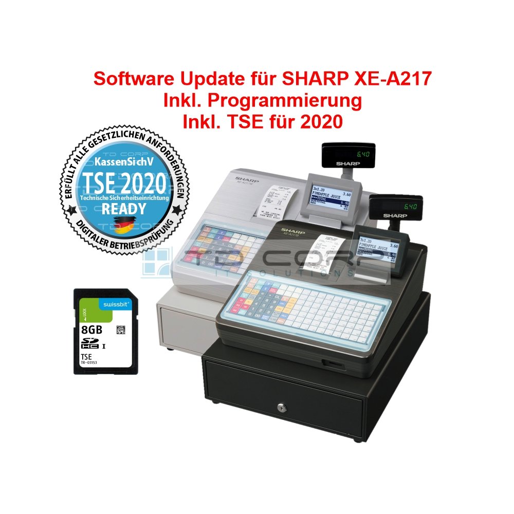 Sharp XE-A217 Software Upgrade ink. Programmierung und TSE Chip 2020,